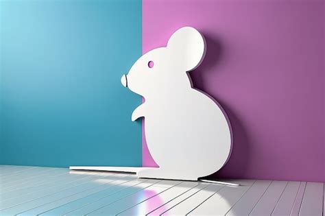 Premium Photo 3d Rendering Of White Symbol Of Mouse Pointer Arrow Icon Leaning On On Color