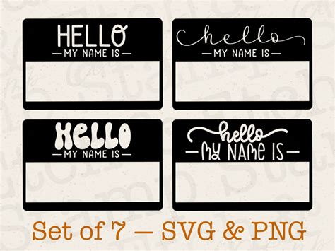 Hello My Name Is Svg Name Tag Svg Hello Svg Baby Svg Cute Cutting Machine Files