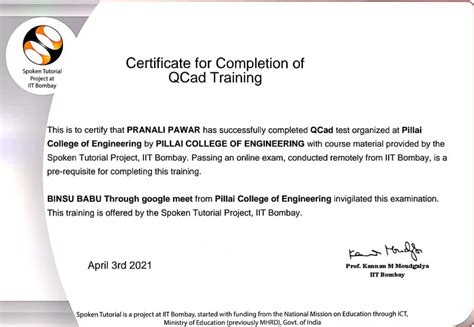 pranali pawar on linkedin certificate for completion of qcad training thanks to pillai college of…