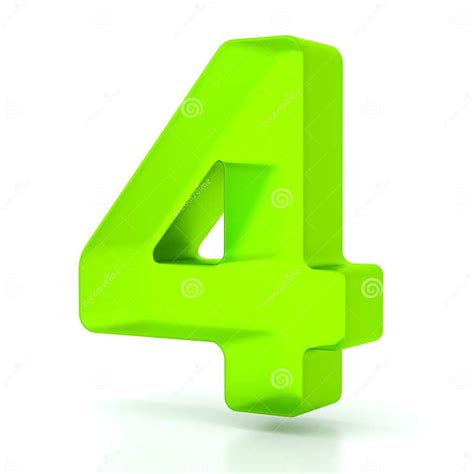 Number Four With Green Glass Material 3d Symbol For Graphic Design