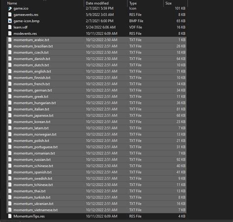 Localization Momentum Mod Documentation
