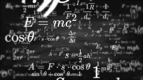 mathematics and physics formula equation dynamically animate on a school blackboard animation