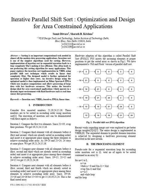 Iterativeparallelshiftsortoptimizationanddesignforareaconstrainedapplications Pdf