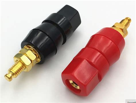 Pair Large 4mm Gold Speaker Binding Post All Top Notch
