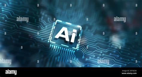 Artificial Intelligence Chip Ai Chipset On Circuit Board Data Center Background Stock Photo