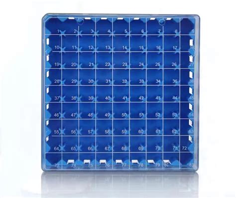 Cryogenic Storage Box Polycarbonate Freezer Boxes Blue 81 Place For Storing 1 5 2