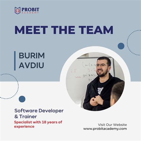 Probit Academy On Linkedin 👨‍🏫 Meet The Team Burim Avdiu Mentori