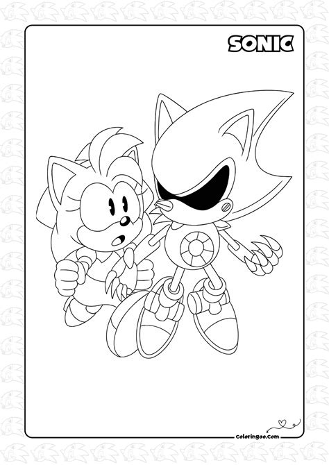 Sonic Shadow And Amy Coloring Pages 2025