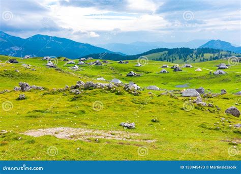 Slovenia Velika Planina Big Plateau Agriculture Pasture Land Near City