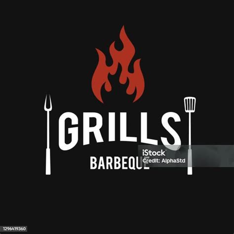 바베큐 아이콘 디자인 그릴 음식 불 주걱 개념 템플릿 벡터 플랫 일러스트 개념에 대한 스톡 벡터 아트 및 기타 이미지 개념 개념과 주제 굽기 Istock