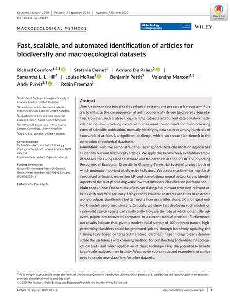 Pdf Fast Scalable And Automated Identification Of Articles For