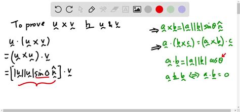 Solved Prove The Property Of The Cross Product 𝐮 ×𝐯 Is Orthogonal To Both 𝐮 And 𝐯