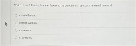 Solved Which Of The Following Is Not An Feature To The