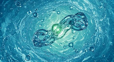 Abstract Representation Of Molecular Bonding Central Water Molecule H