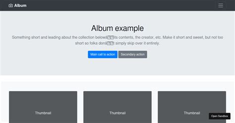 Bootstrap Album Example Codesandbox