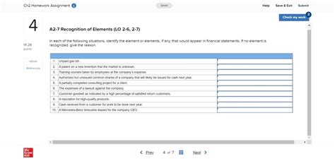 Solved A Recognition Of Elements LO In Each Of Chegg
