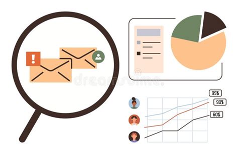 Email Analysis And Performance Tracking With Magnifying Glass And Data