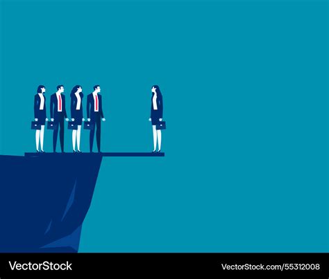 Standing On The Seesaw At Edge Of Clif Royalty Free Vector