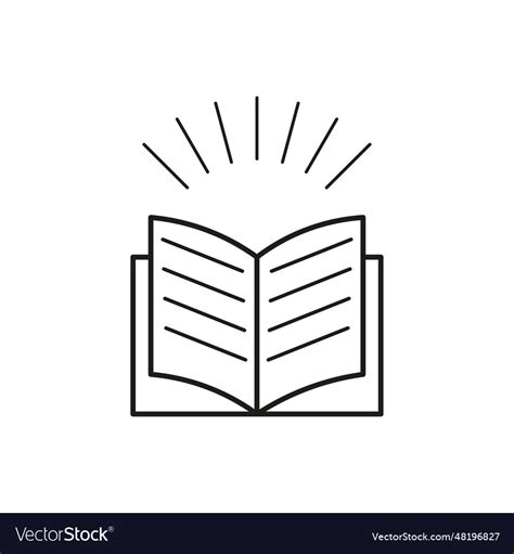 Scripture Icon Open Book Rays Icon Royalty Free Vector Image