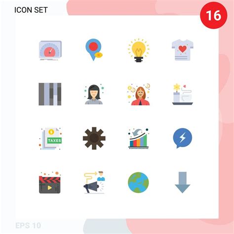 16 Universal Flat Colors Set For Web And Mobile Applications Dashboard Bulb Test Location