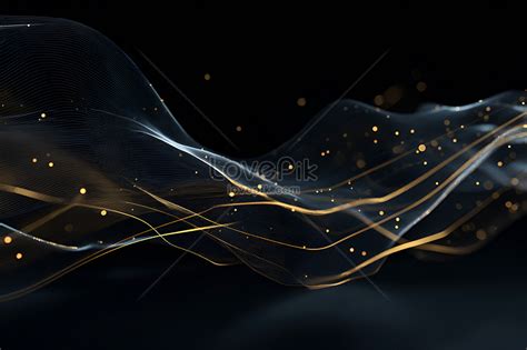 흐르는 선이있는 추상 검은 배경
