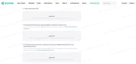 Token Listing Application Kucoin