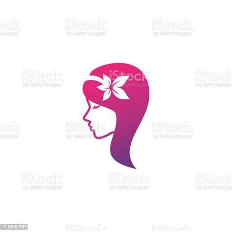 아름다움 아이콘 기호 디자인 서식 파일입니다 여자 머리 실루엣 디자인 일러스트 레이 션 개념에 대한 스톡 벡터 아트 및 기타