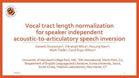 Vocal Tract Length Normalization For Speaker Independent Acoustictoarticulatory
