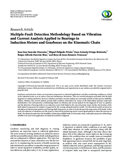 Pdf Multiple Fault Detection Methodology Based On Vibration And