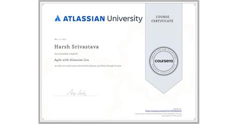 Harsh Srivastava On Linkedin Completion Certificate For Agile With Atlassian Jira