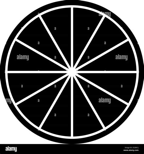 Black Circle Divided Into Equal Sectors Isolated On White Background Round Shapes Cut In