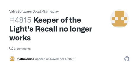 Keeper Of The Lights Recall No Longer Works · Issue 4815 · Valvesoftwaredota2 Gameplay · Github