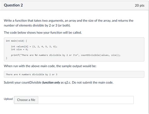 Solved Write A Function That Takes Two Arguments An Array