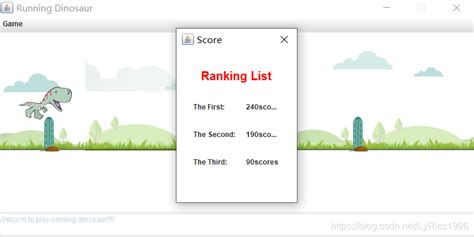 Java小游戏:恐龙快跑(running Dinosaur)java恐龙快跑 Csdn博客 Java小游戏:恐龙快跑(running Dinosaur)java恐龙快跑 Csdn博客