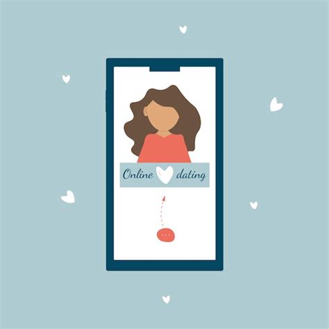 Premium Vector Vector Design With A Girl In A Smartphone An Application For Online Dating And