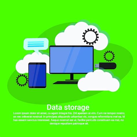 Premium Vector Data Storage Cloud Computing Services Web Template Banner With Copy Space