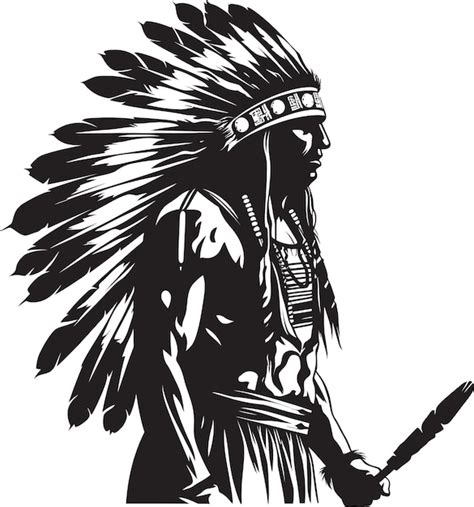 Spirit Guardian Apache Face Symbolic Desert Protector Tribal Emblem Icon Premium Ai Generated