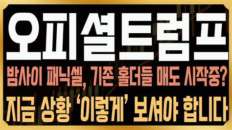 오피셜트럼프 코인전망 오늘 유독 큰 하락 홀더들의 패닉셀이 가속화 중 밤사이 나온 관세전쟁 대응은 이렇게 하셔야 합니다 Trump Youtube