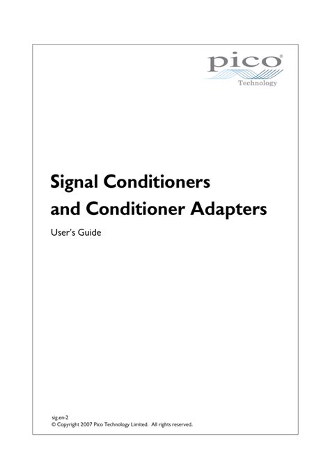 signal conditioners user`s guide