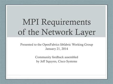 Ppt Mpi Requirements Of The Network Layer Powerpoint Presentation