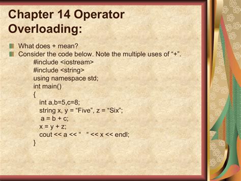 Overloaded Operators