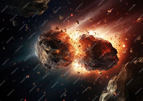 Premium Ai Image An Artists Rendering Of An Asteroid Collision Event From Ancient Times