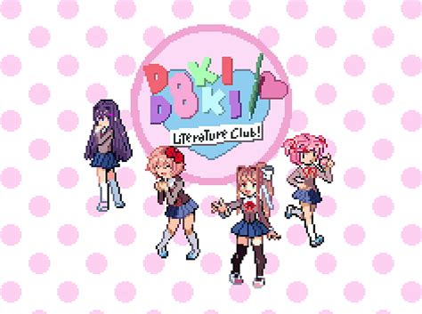 Online Crop Hd Wallpaper Doki Doki Literature Club Anime Girls Visual Novel Monika Doki