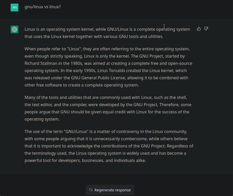 Ive Asked Chatgpt About Gnulinux Vs Linux Rlinuxmemes