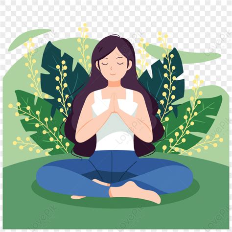 스포츠 일러스트 일러스트를 명상하는 소녀디자인고요한꾀하다 Png 일러스트 무료 다운로드 Lovepik