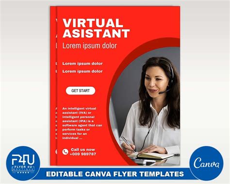 Virtual Assistant Flyer Diy Canva Virtual Assistant Flyer Template