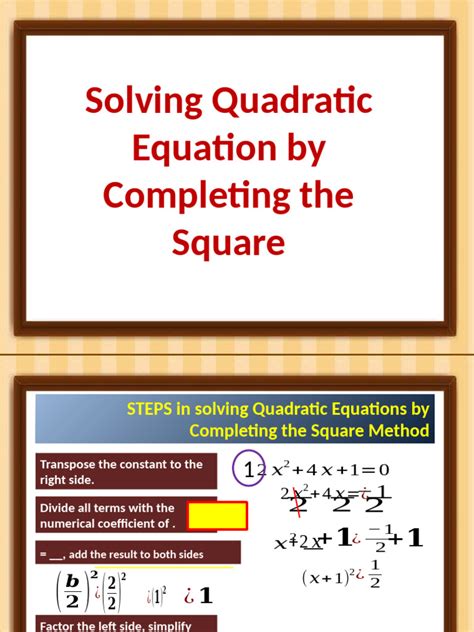 Solving Qe By Completing The Square Pdf Numerical Analysis