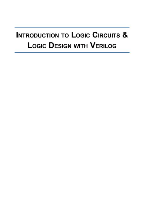 Solution Introduction To Logic Circuits Logic Design With Verilog
