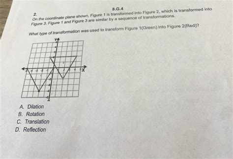 solved 8 g 4 on the coordinate plane shown figure 1 is transformed