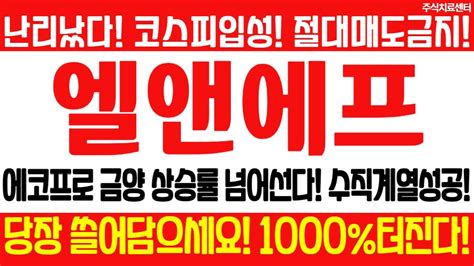 엘앤에프 주가전망 긴급 속보 특급정보 난리났다 코스피 입성 절대매도금지 에코프로 금양 상승률 넘어선다 수직계열 성공 당장 쓸어담으세요 1000